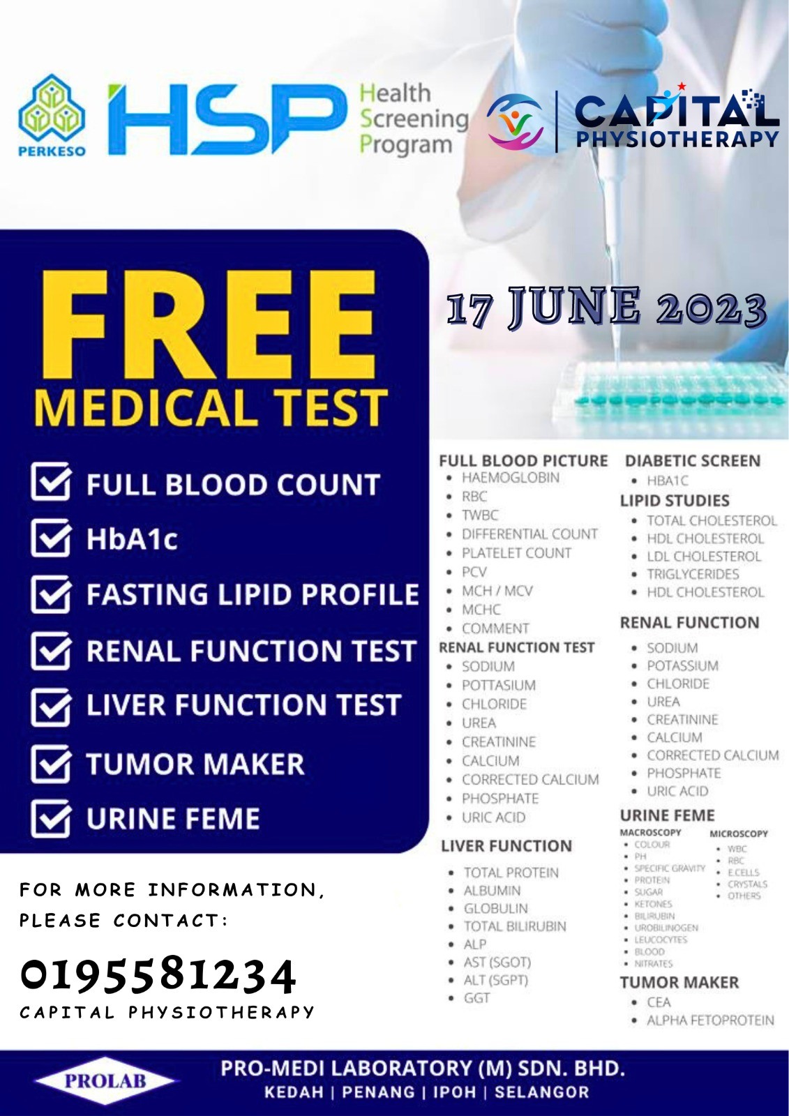 Perkeso Health Screening Program - FREE MEDICAL TEST | Howei Online ...