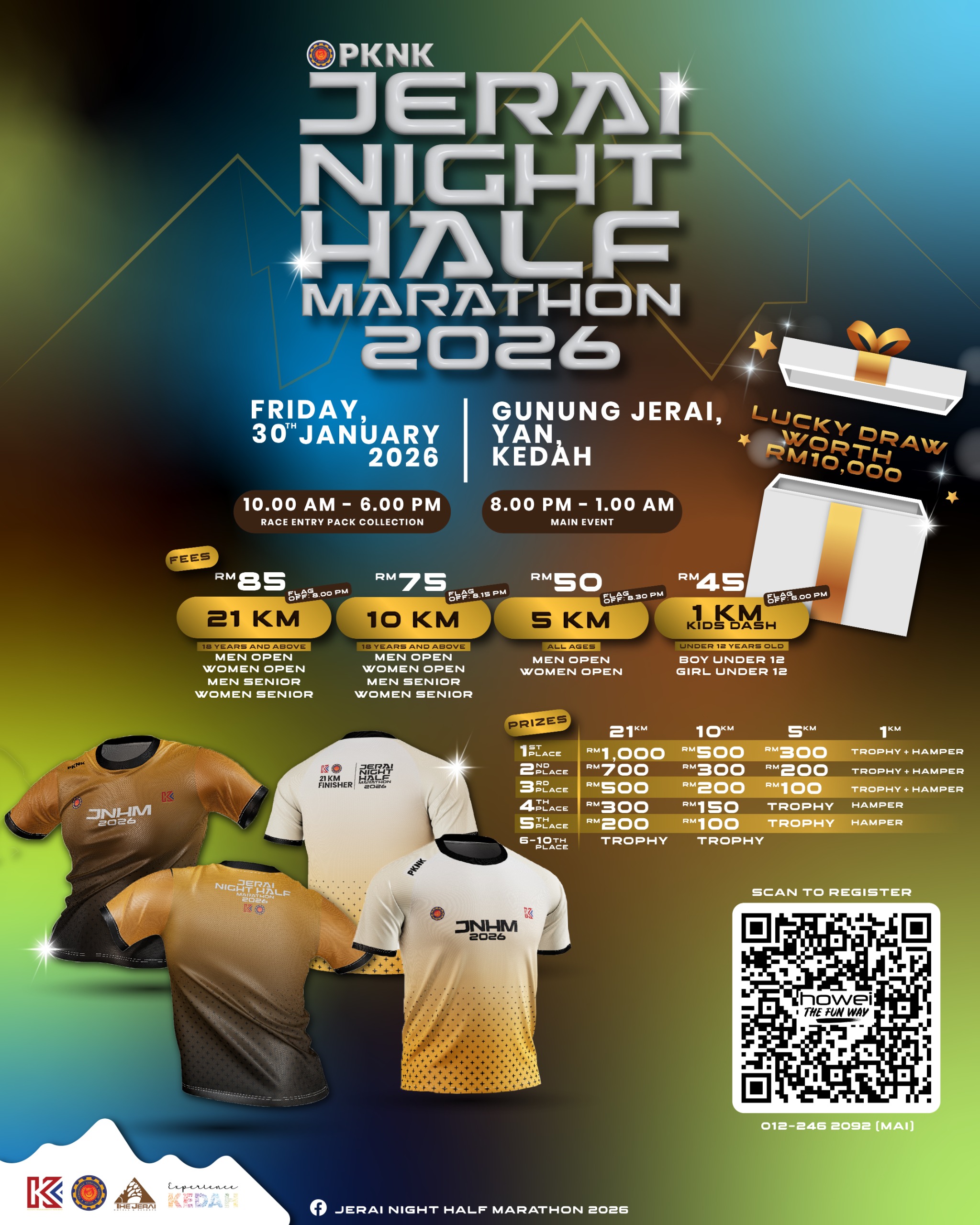 PKNK Jerai Night Half Marathon 2026 | Howei Online Event Registration